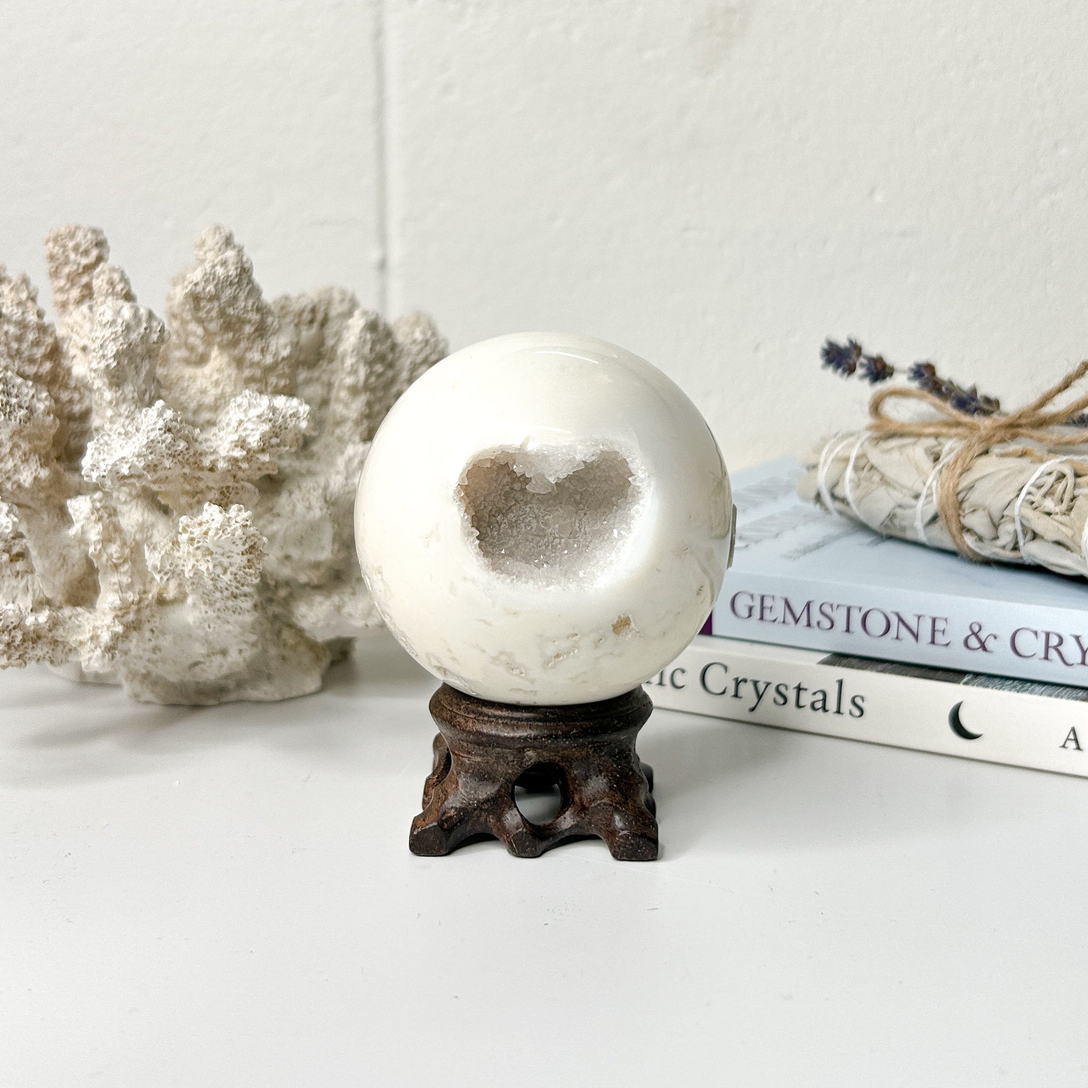 NATURAL DRUZY WHITE AGATE SPHERE – Soul Warrior Collective